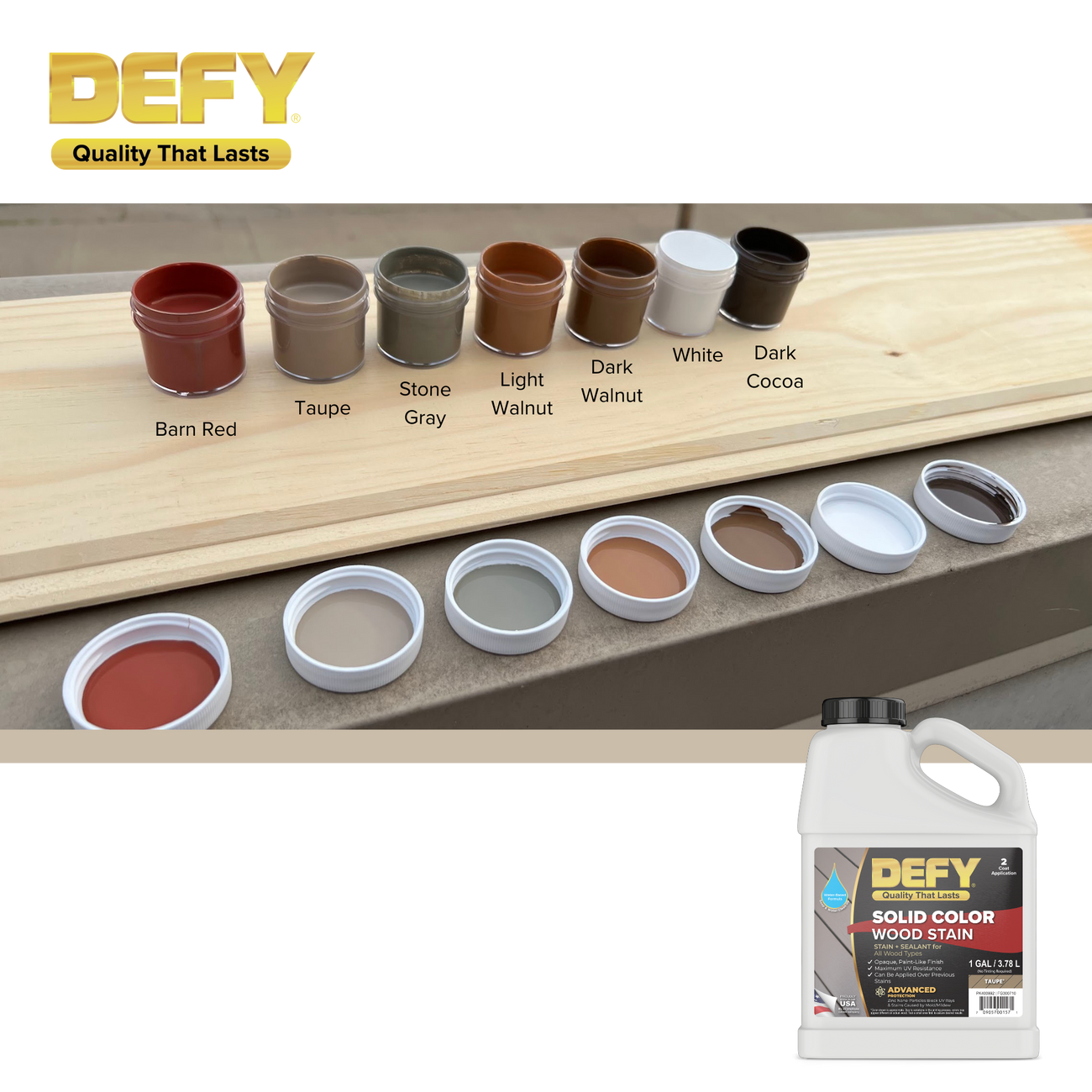 DEFY Solid Stain Samples
