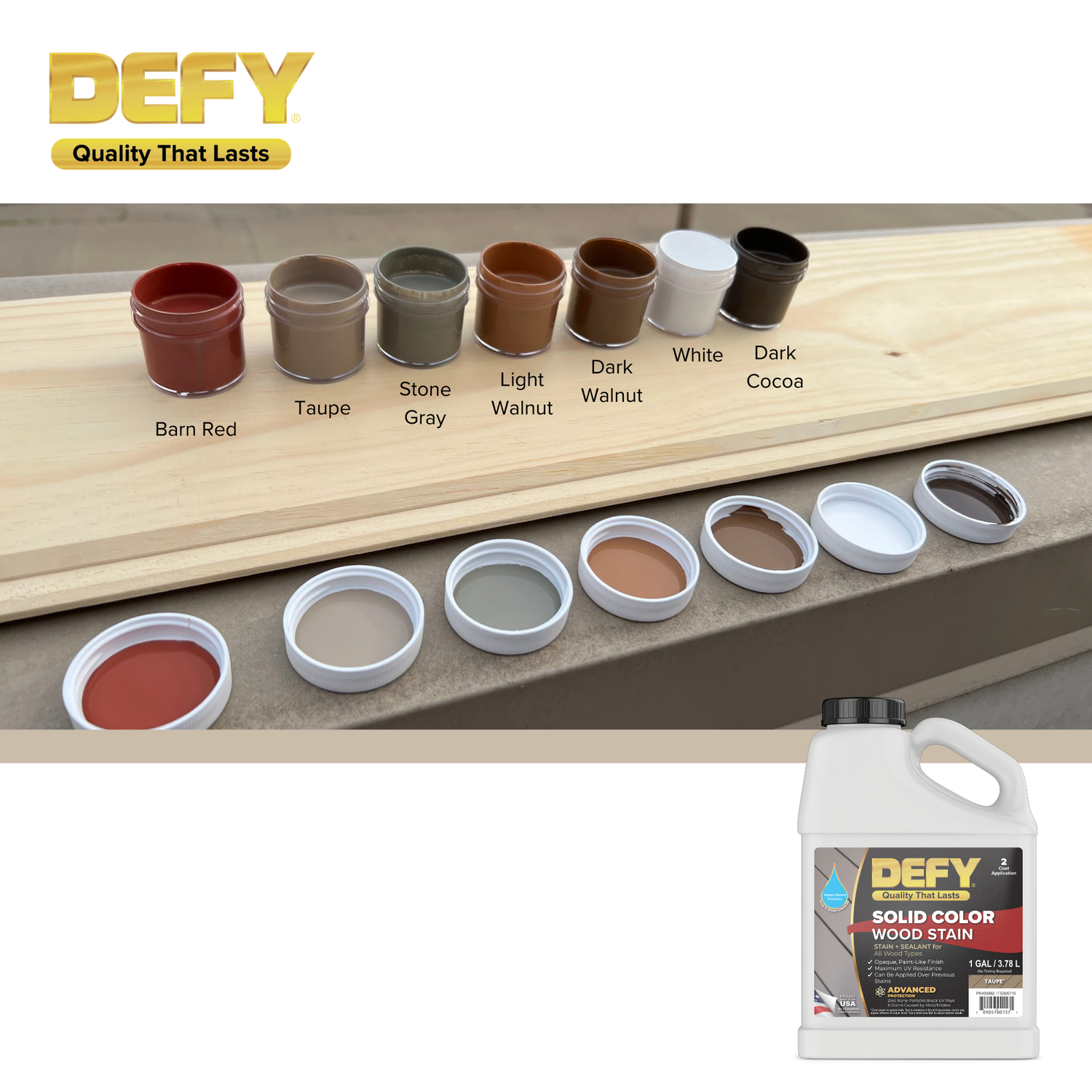 DEFY Solid Stain Samples