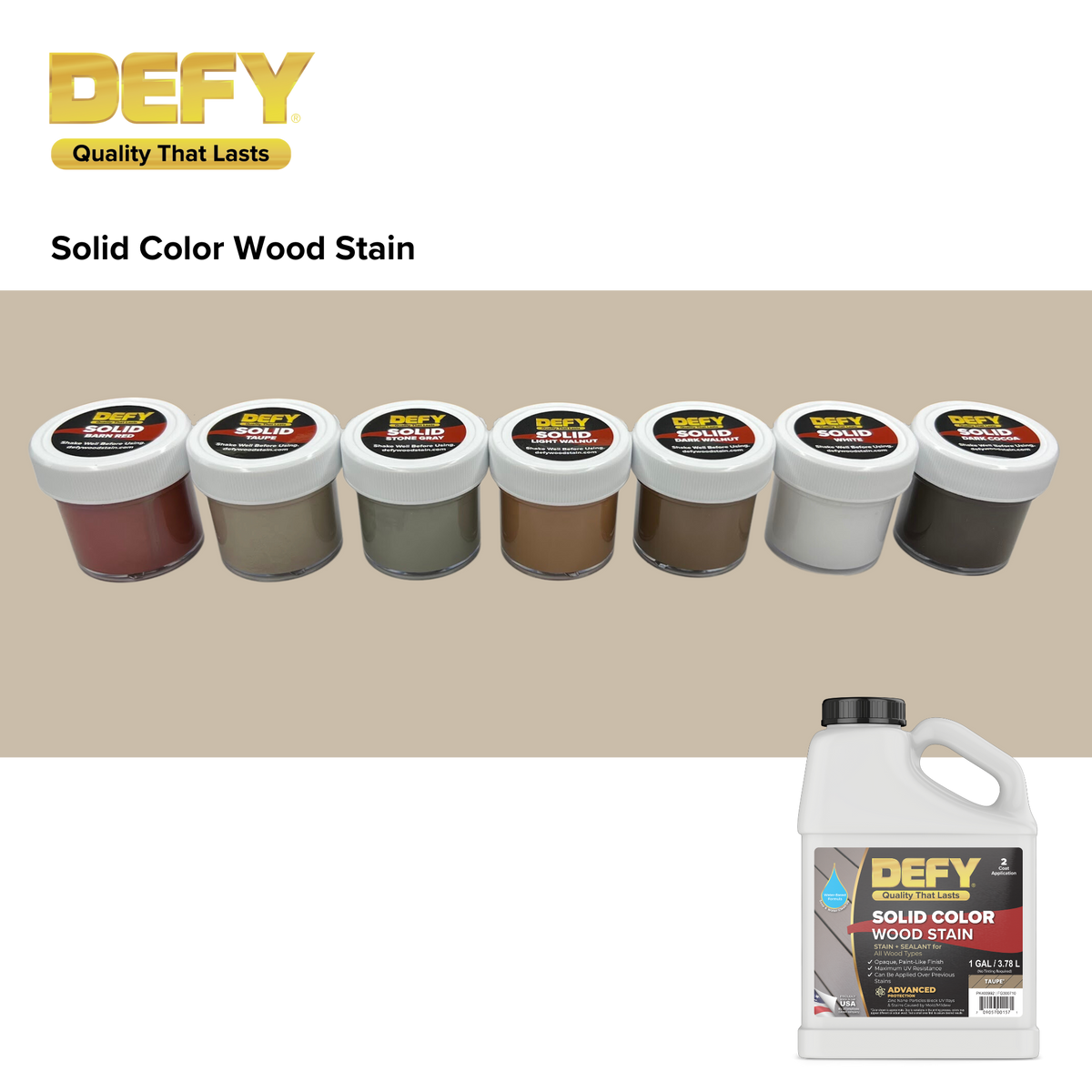 DEFY Solid Stain Samples