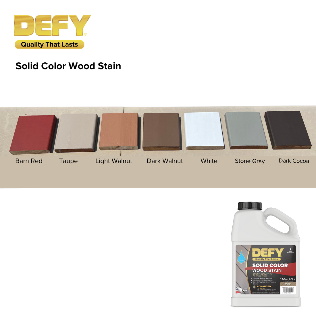 DEFY Solid Color Stain Sample Kit
