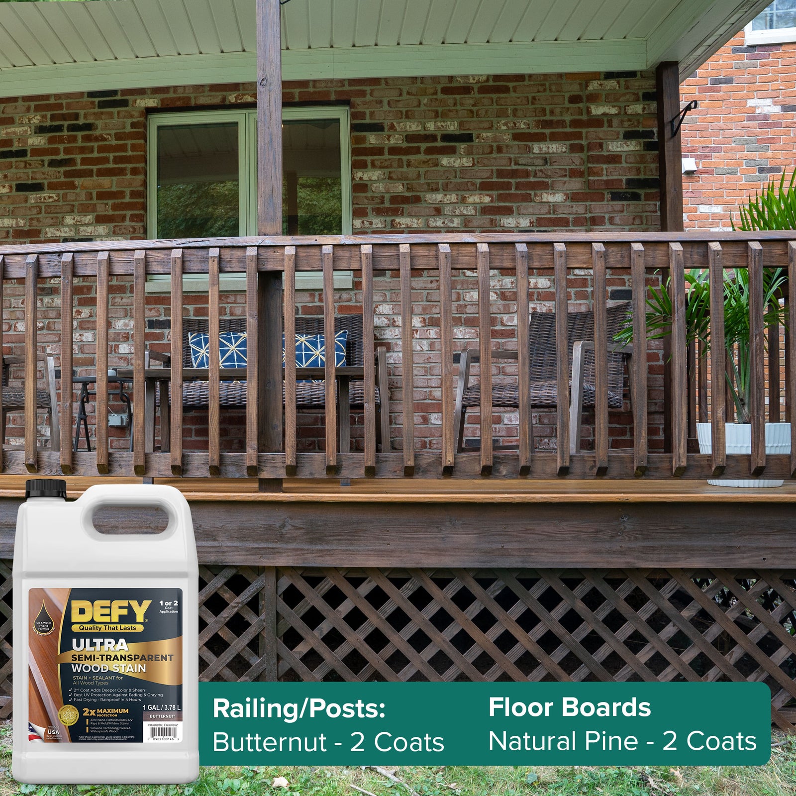 DEFY Ultra Semi-Transparent Wood Stain | Clear Deck Stain