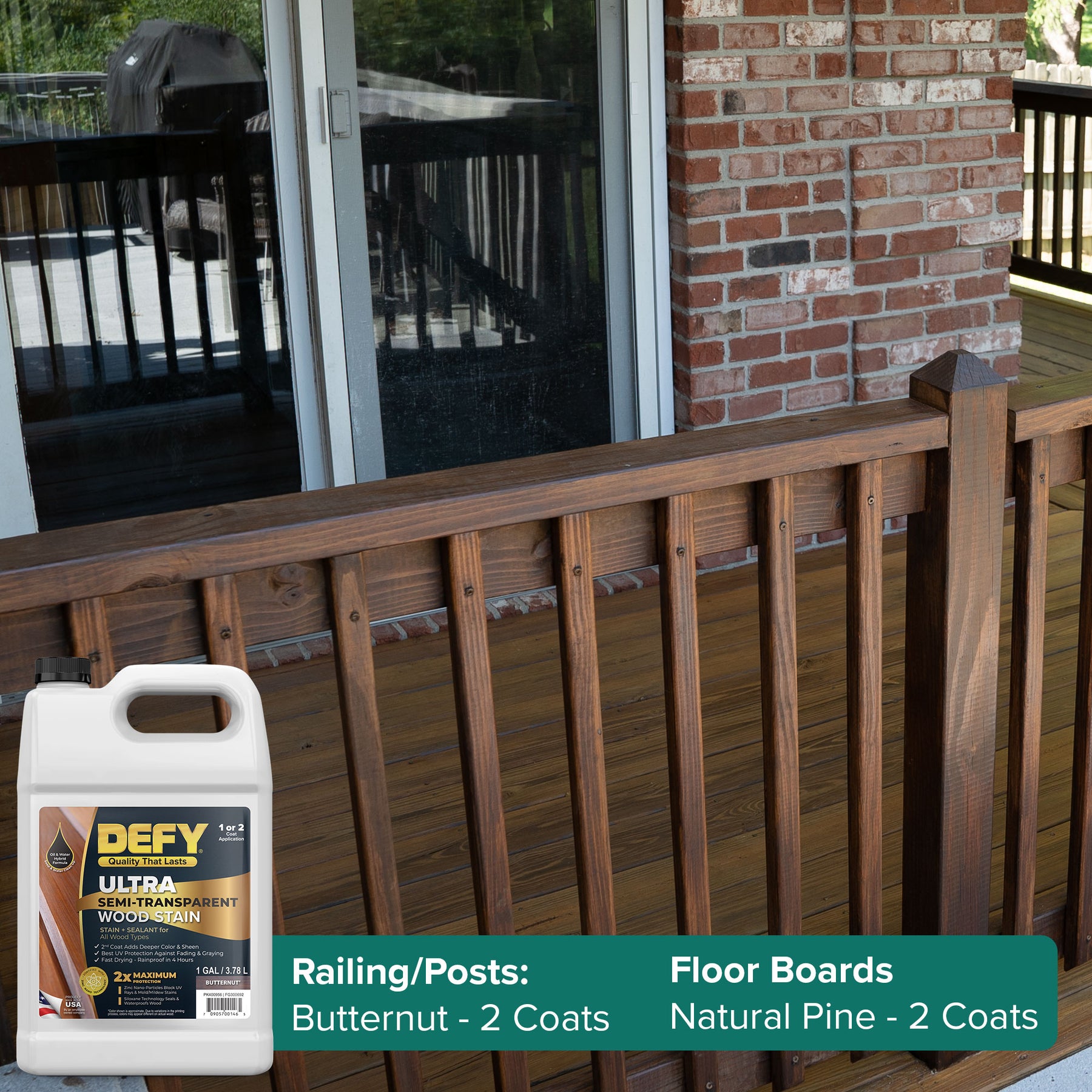 DEFY Ultra Semi-Transparent Wood Stain | Clear Deck Stain